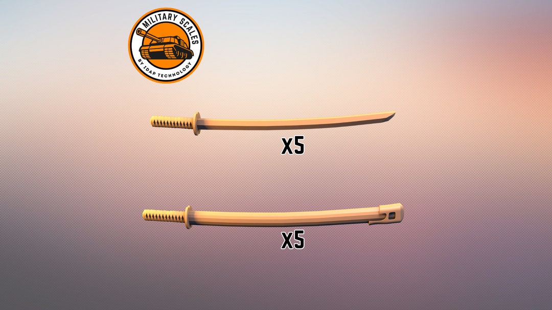 Katana Set Japanese Heavy Carbine Military Scales 1/30 1/35 1/48 1/56 1 ...