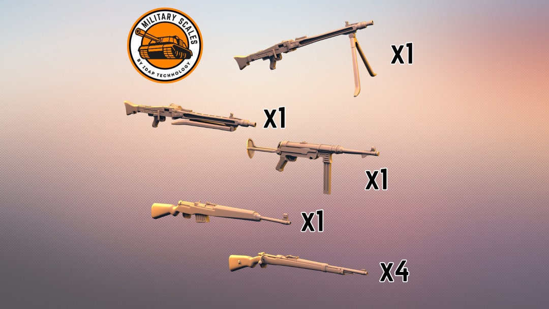 German Panzergrenadier Weapon Set 1944 Ww2 Machine Gun Carbine Mp 40 Mg ...