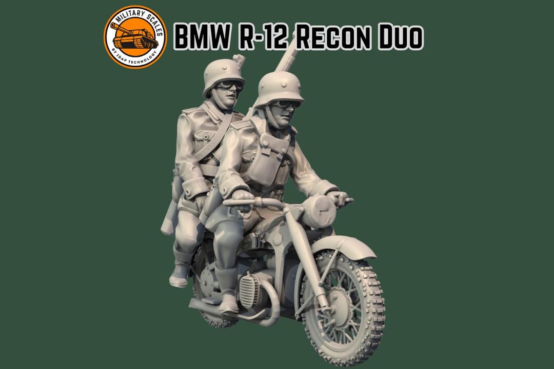 BMW R-12 Recon Duo - German Ww2 Motorcycle With Crew Resin 3D Printed ...