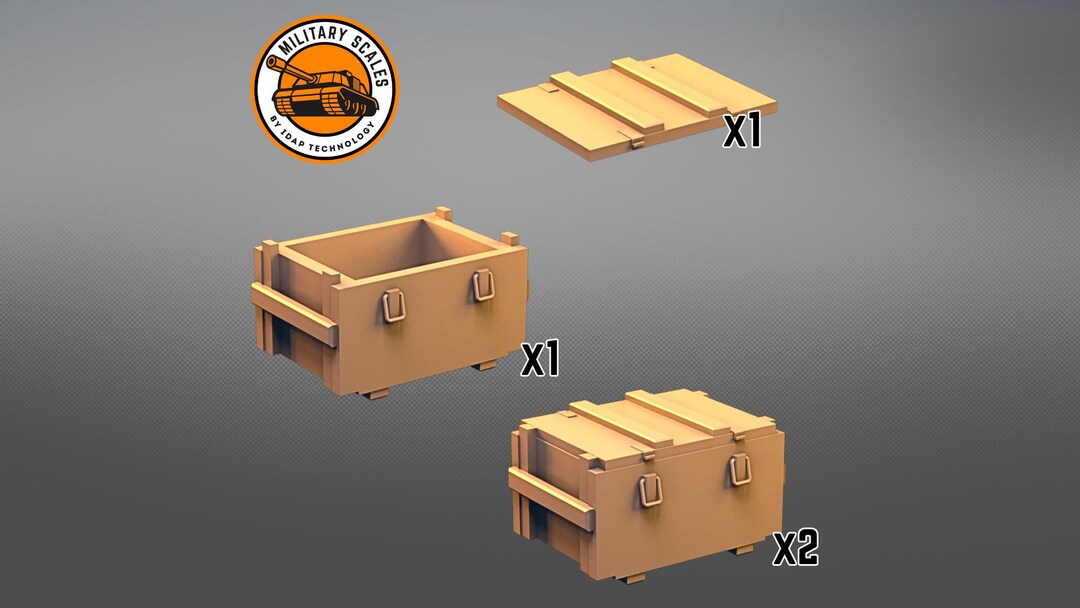 World War II Military Box 3 Accesories Diorama Ammunition Box Military ...