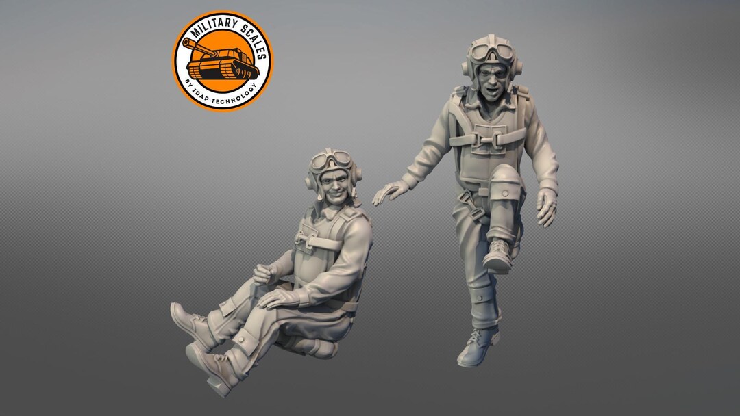 1:35 US Navy Pilots WW2 Set #2 - Resin Casting WWII Naval Officers ...