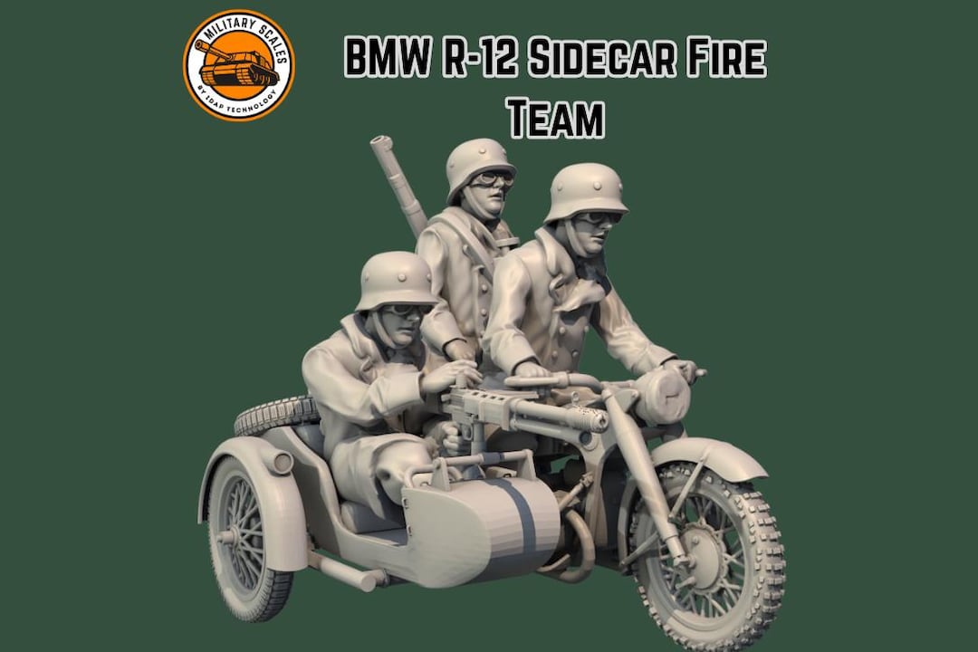 BMW R-12 Sidecar Fire Team - German Ww2 Motorcycle With Mg Crew Resin ...