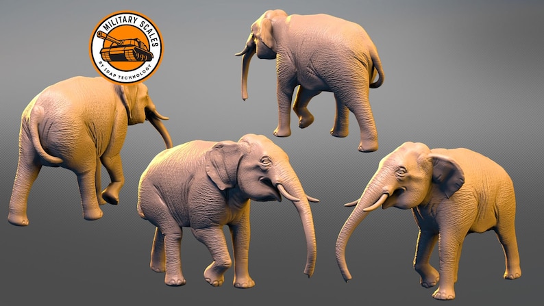 Indian Elephants Set - War Military Scales Animals Figurines Diorama ...