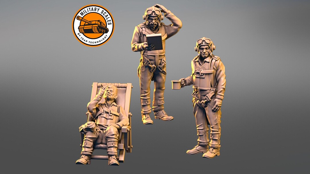 1:35 US Navy Pilots WWII 6 Resin Casting Naval Aviation Crew Aerial ...