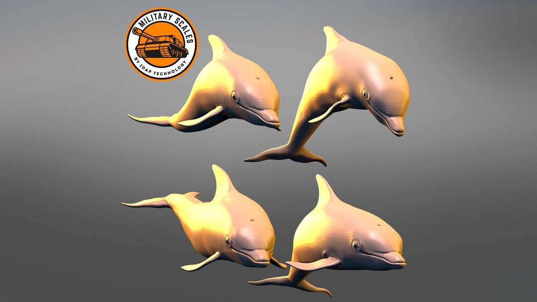 Dolphins Set - War Military Scales Animals Figurines Diorama Modeling ...