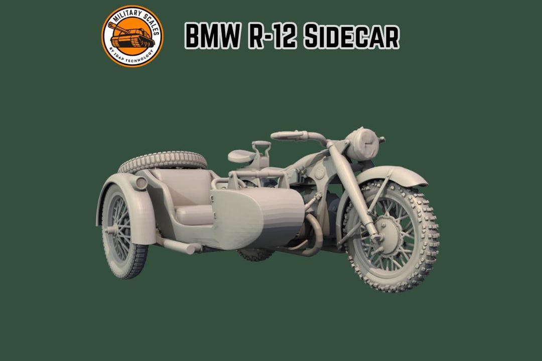 BMW R-12 Sidecar - German Ww2 Motorcycle With Crew Resin 3D Printed ...