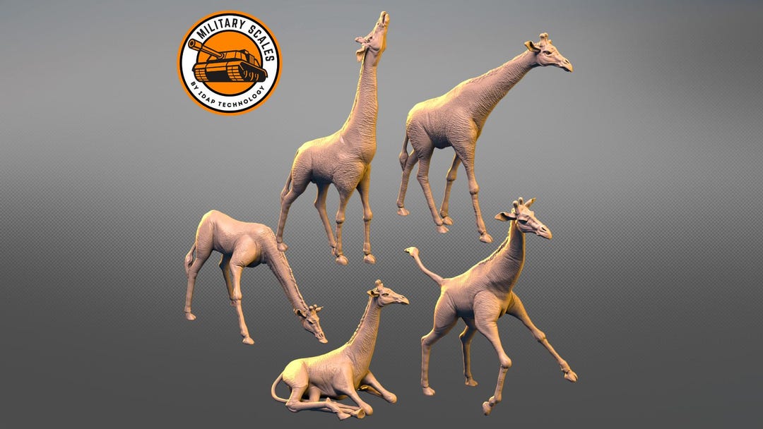 Giraffes Set - War Military Scales Animals Figurines Diorama Modeling ...