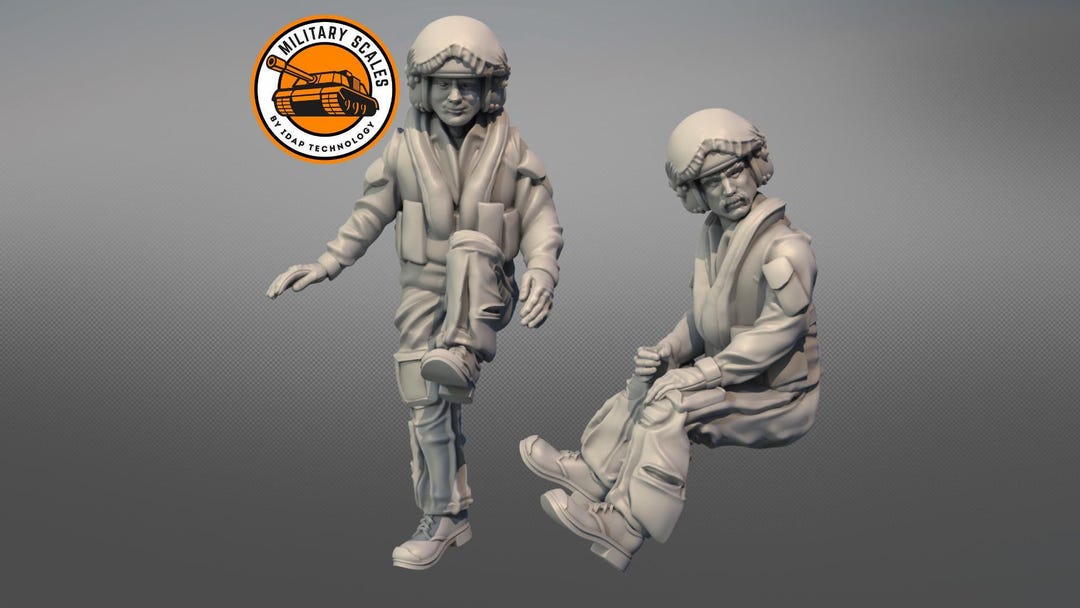 1:35 RAF Pilots Modern Set #2 - Resin Casting Modern Airmen Jet Fighter ...