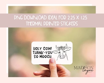 Cow Sticker Thank You - Etsy