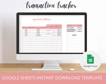 Bank Transaction Tracker: Google Sheets Finance Template - Etsy