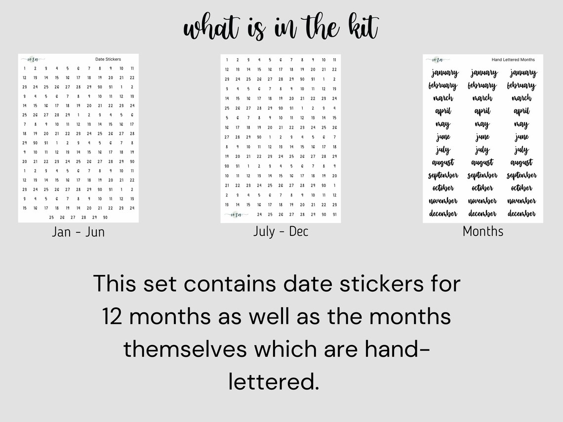 Days of the Week PHYSICAL Sticker Set Header Sticker - Etsy