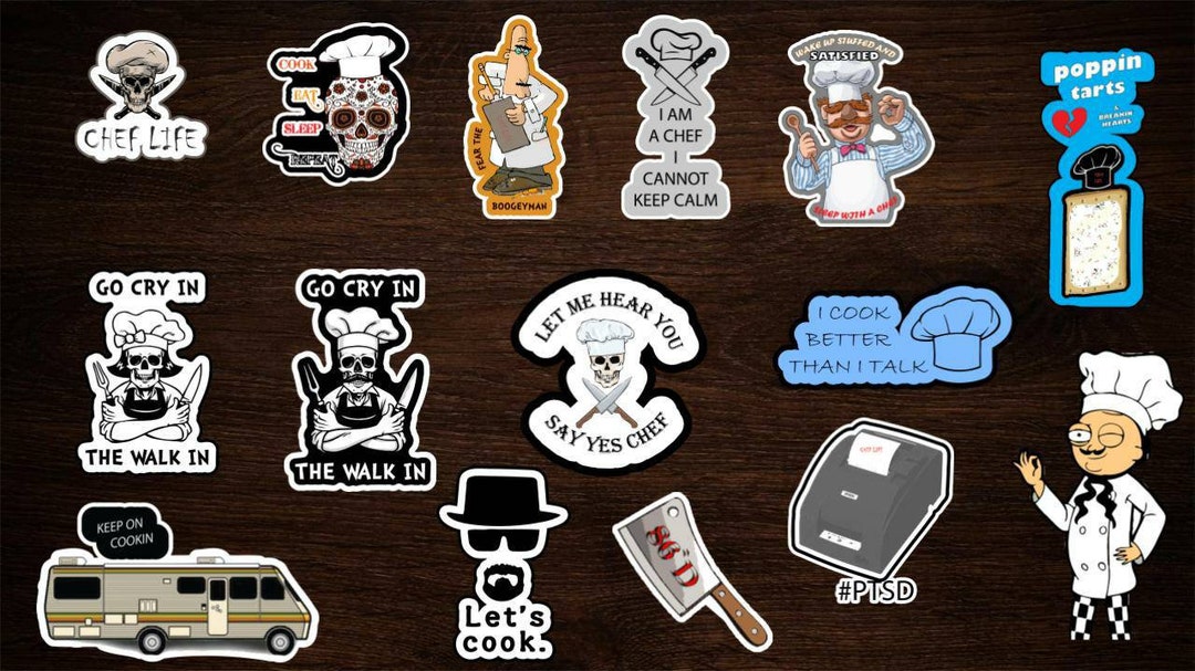 Culinary, Chef Stickers, Funny Chef Stickers - Etsy