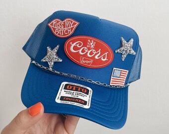 Pink Trucker Patch Hat, Iron Patches, Trucker Hat, Cowgirl Trucker Hat, Womans Trucker Hat, Camo ...