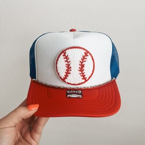 Baseball Trucker Patch Hat, Iron Patches, Trucker Hat, Spring Training Baseball Trucker Hat ...