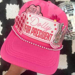Dolly Western Trucker Patch Hat, Iron Patches, Trucker Hat, Cowgirl Trucker Hat, Woman’s Trucker ...