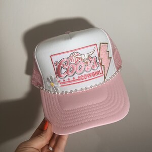 Pink Trucker Patch Hat, Iron on Patches, Trucker Hat, Cowgirl Trucker Hat, Womans Trucker Hat ...