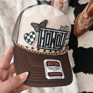 Howdy Darlin’ Trucker Patch Hat, Iron Patches, Trucker Hat, Cowgirl Trucker Hat, Woman’s Trucker ...