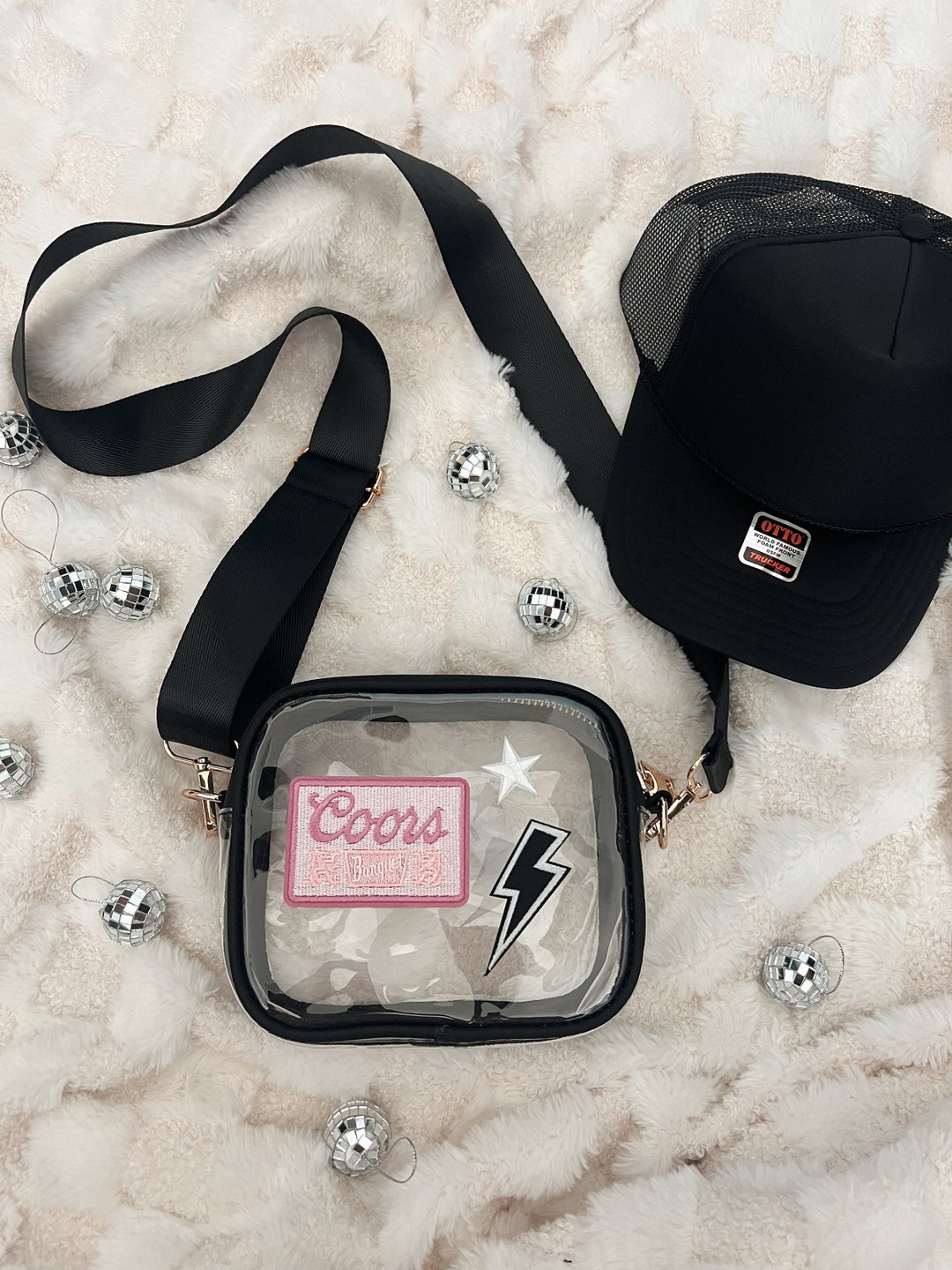 Clear Cross Body Concert Bag, Stadium Approved Purse, Patch Stadium Bag ...