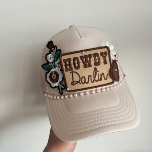 Howdy Darlin Trucker Patch Hat, Iron Patches, Trucker Hat, Cowgirl ...
