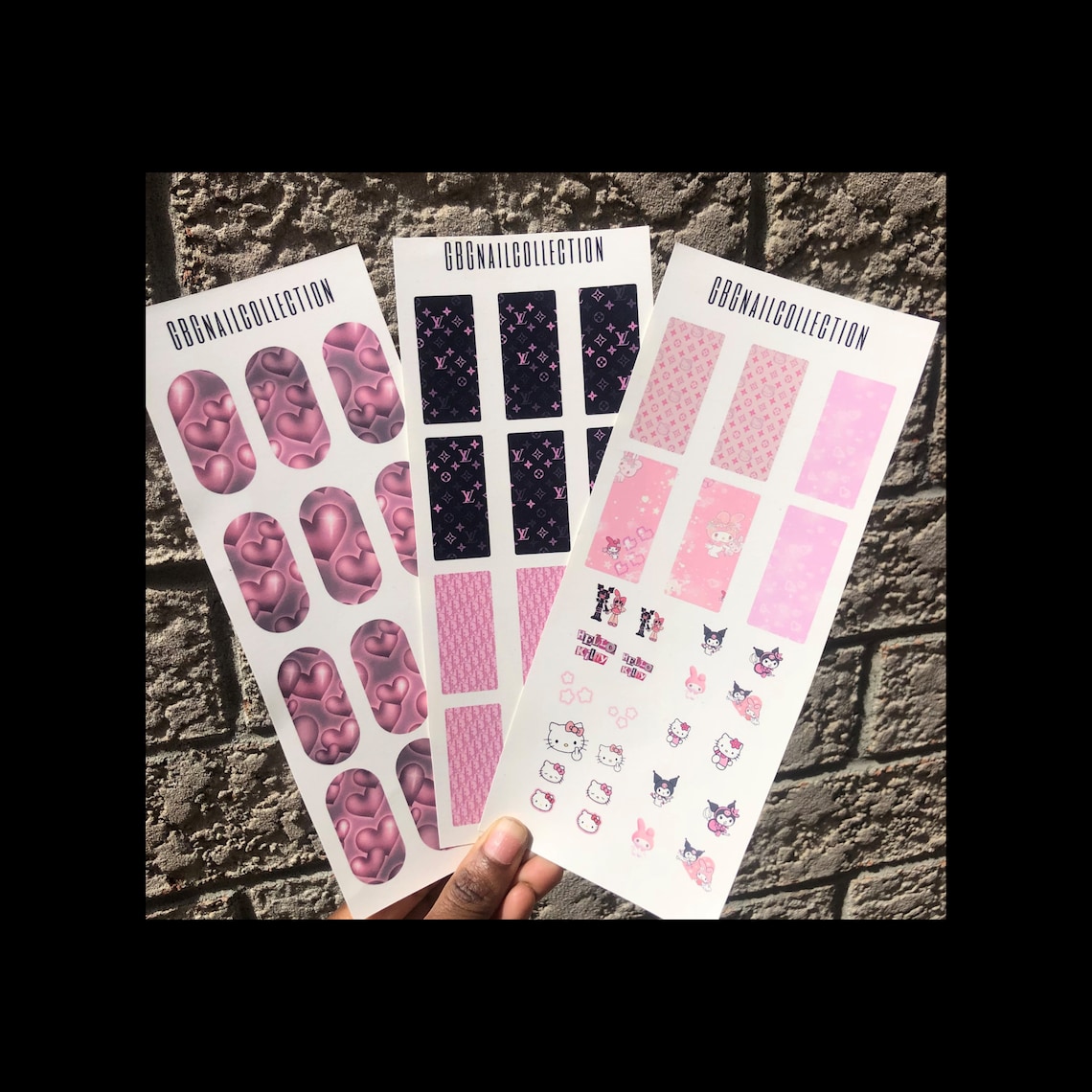 Nail Decal Template Digital A4 Size | Instant Download | 5 Customizable ...