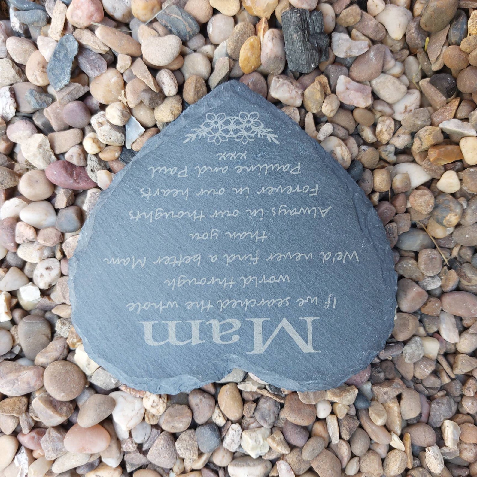 Personalized Mum Memorial Slate Plaque: Laser Engraved Heart - Etsy UK