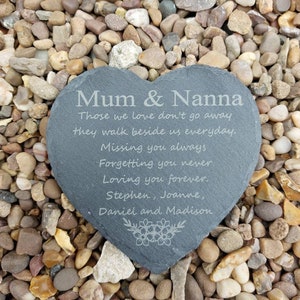 Personalized Mum Memorial Slate Plaque: Laser Engraved Heart - Etsy UK