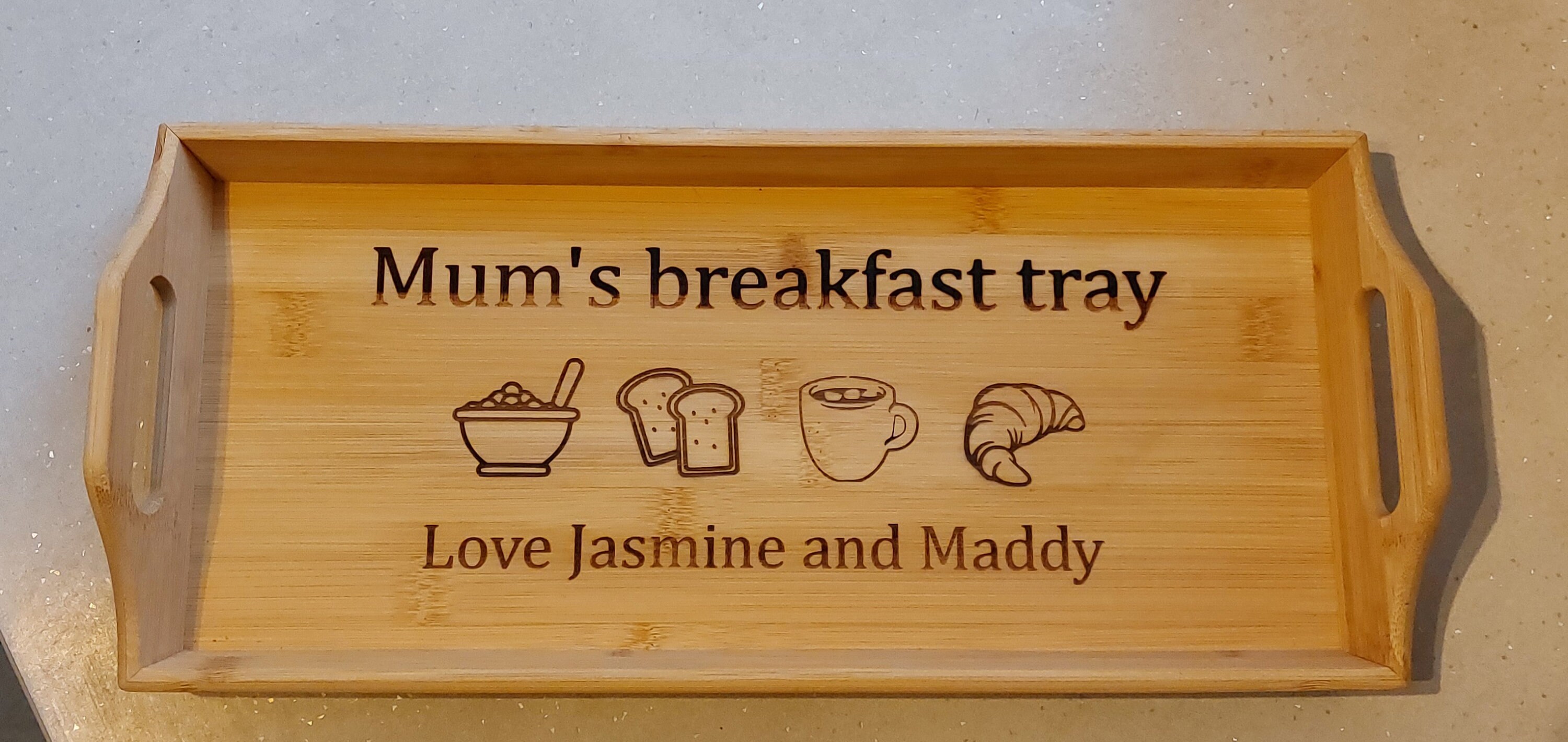 Personalized Wooden Breakfast Lap Tray: Engraved Bed Tray - Etsy UK