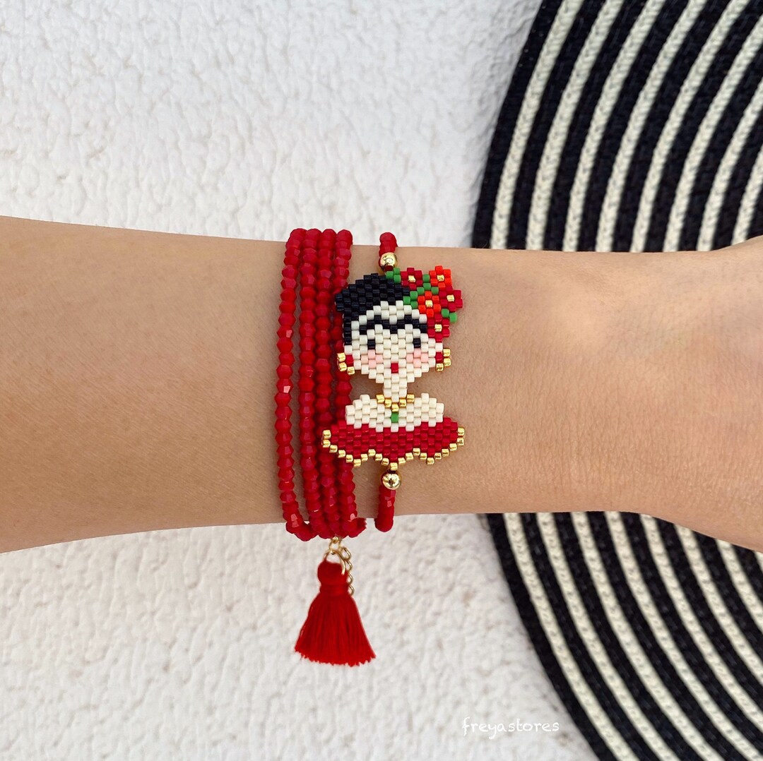 FREYA FRIDA Bracelet / Red Bracelet / Frida Kahlo Bracelet / - Etsy