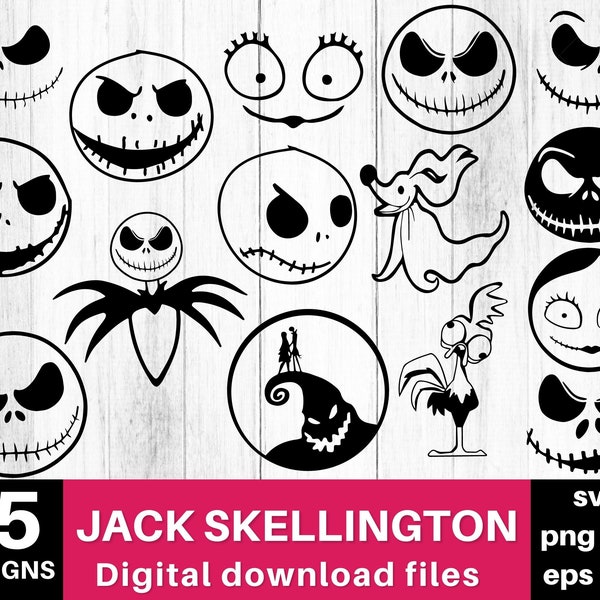Jack Skellington Face Svg - Etsy