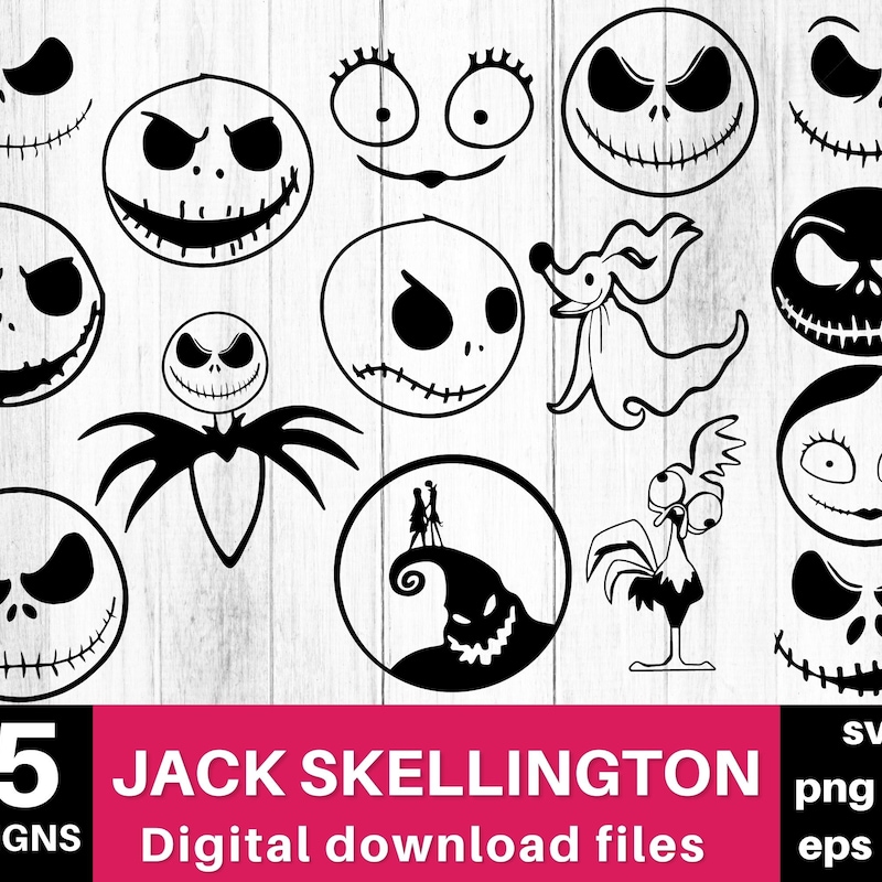 Jack Skellington Face Svg - Etsy