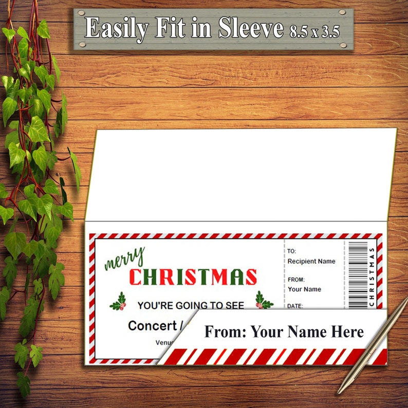 Editable Christmas Concert Ticket Printable Template | Surprise Ticket ...