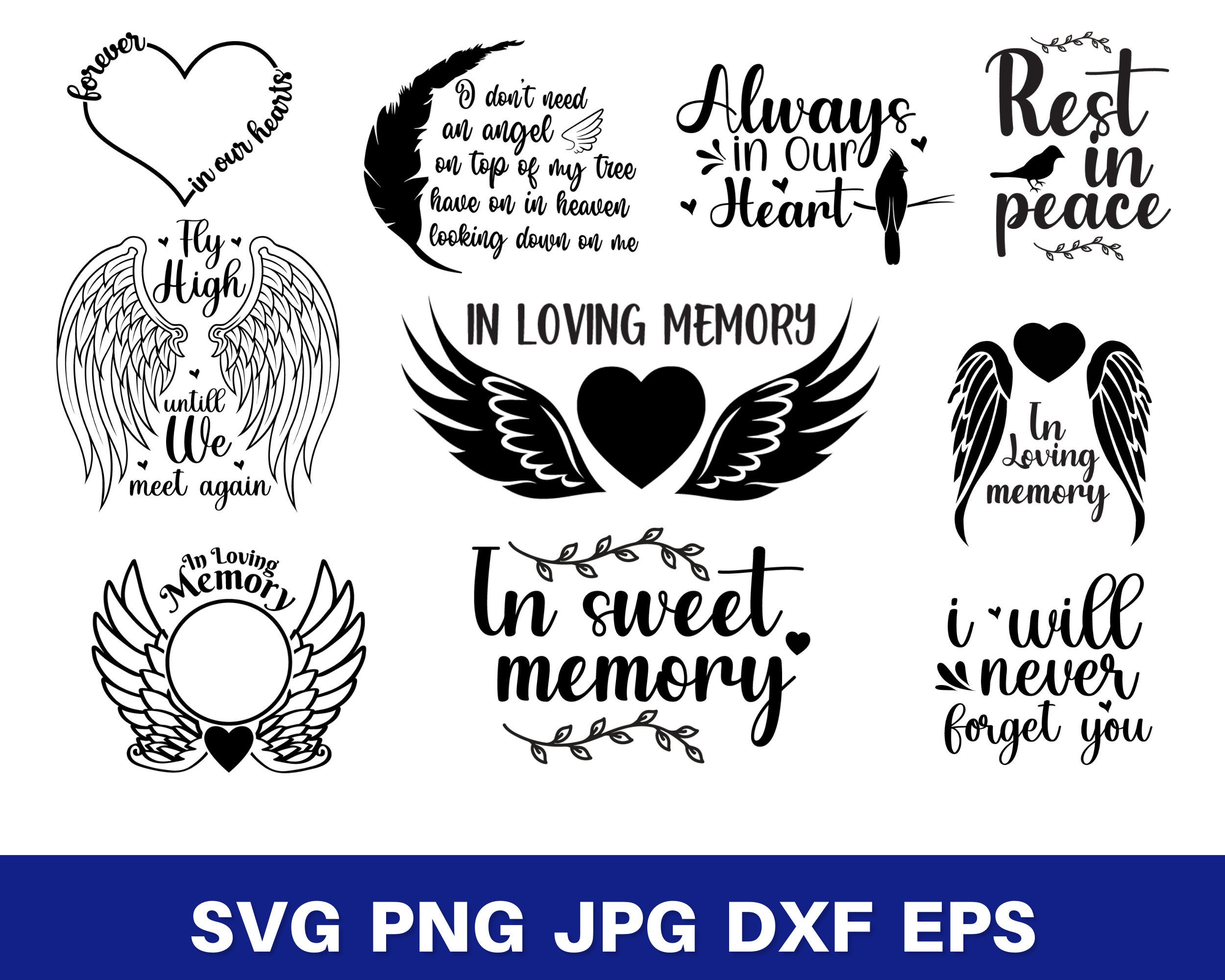 In Loving Memory Svg, Loving Memory Png, Memorial Svg, Rest in Peace ...