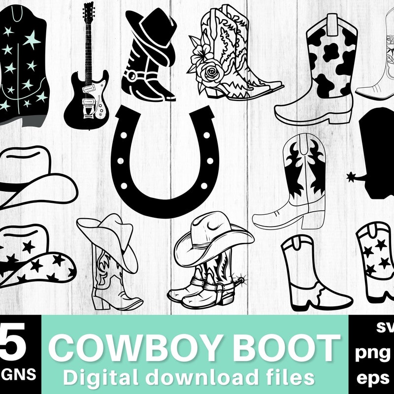 Cowboy Boot Svg - Etsy
