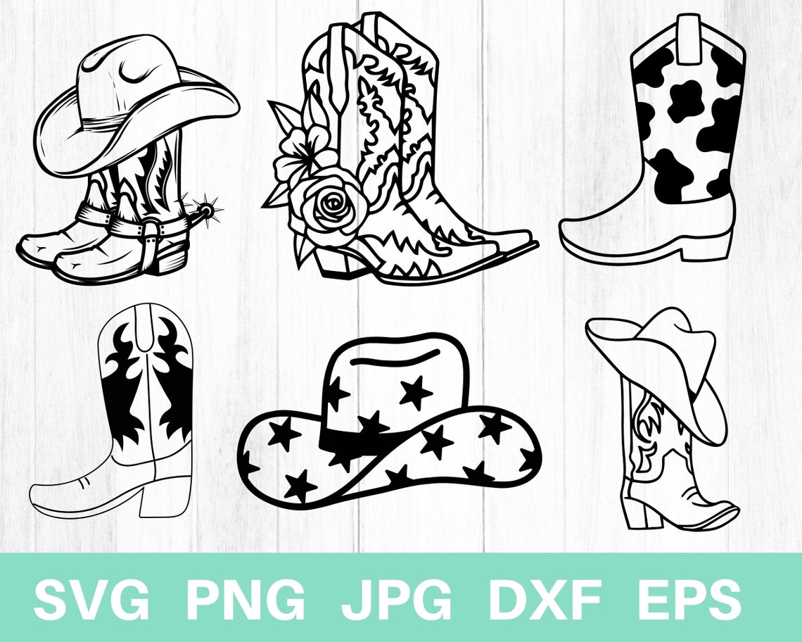 Cowboy Boot Svg, Cowboy Svg, Western Svg, Cowboy Hat Svg, Boot Svg ...