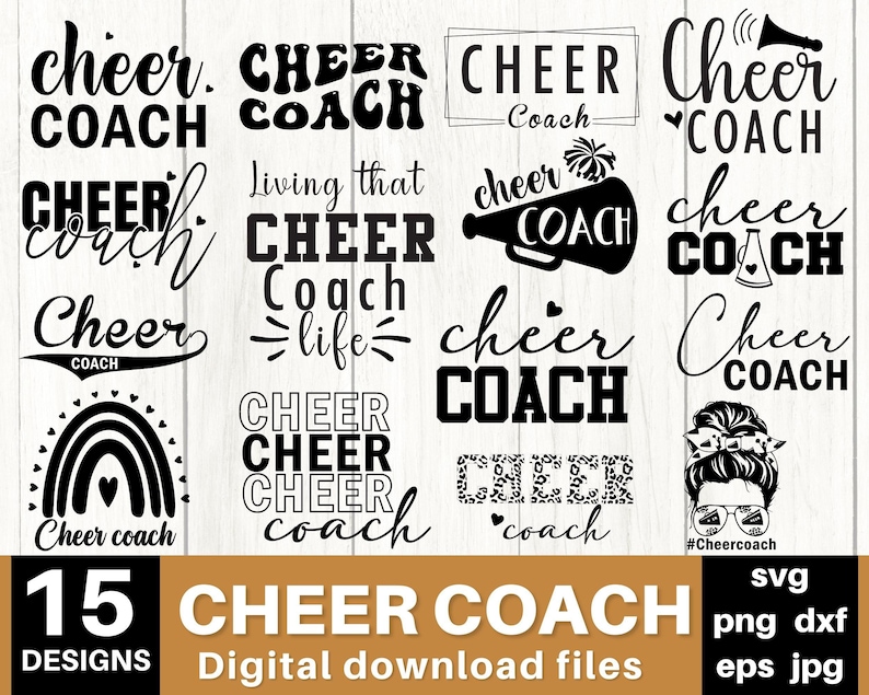 Cheer Coach Svg, Cheerleader Svg, Cheer Svg, Cheerleading Svg, Cheer ...