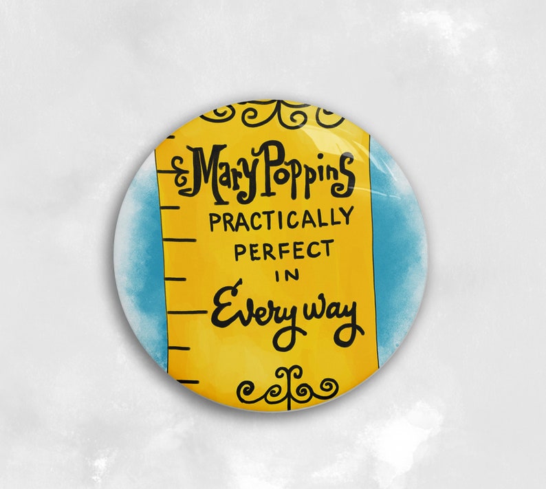 Set of 4 Badges Inspired by the 1964 Disney Film Mary Poppins Julie ...