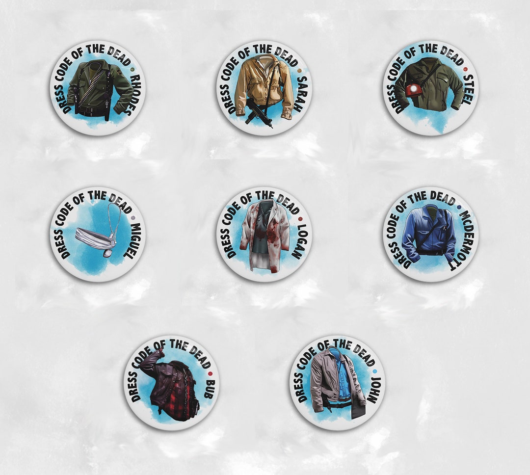 Lot 8 Dress Code of the Dead Badges Inspired by Day of the Dead 1985 ...