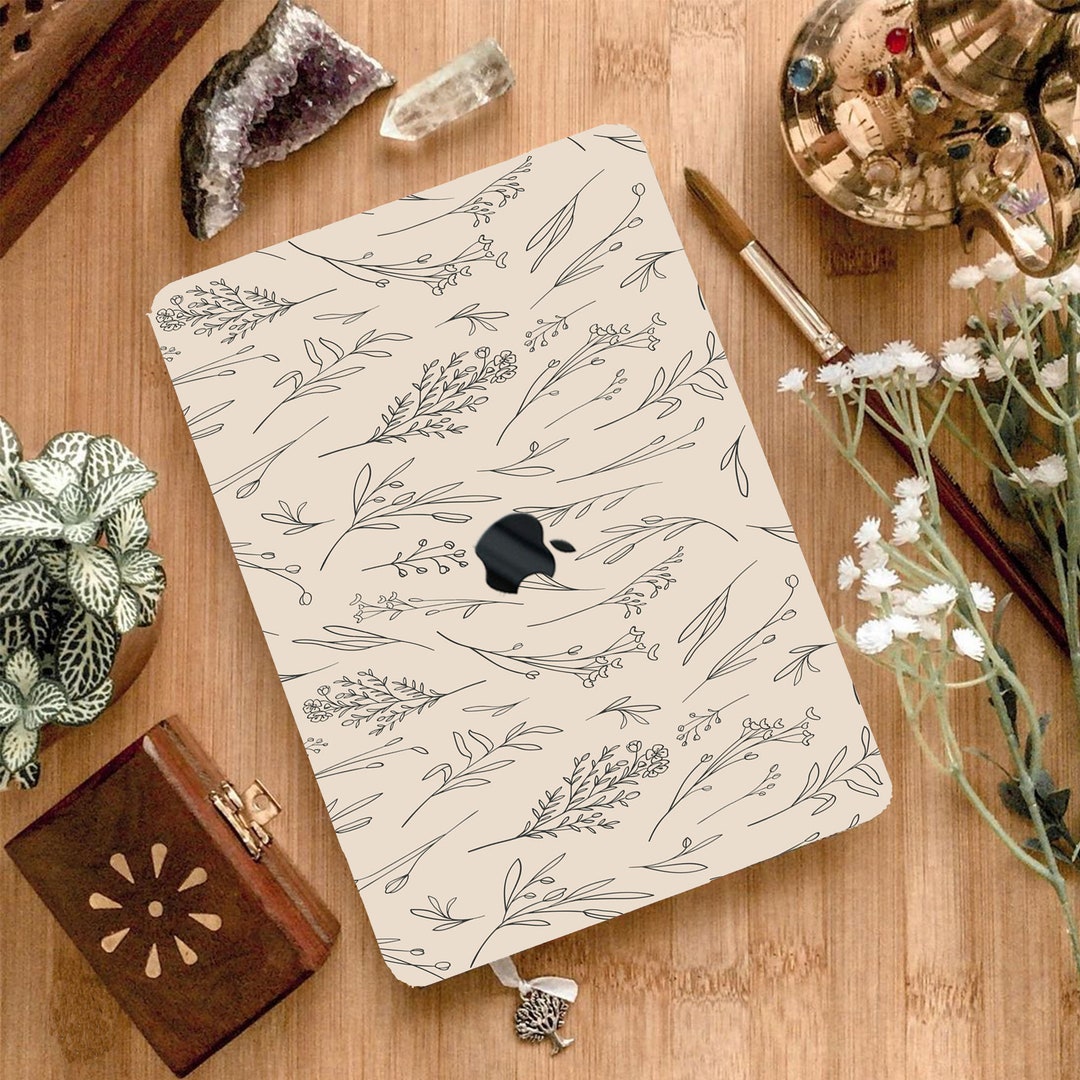 Wildflowers Drawing Boho Printing Hard Protective Case Wild Flora ...