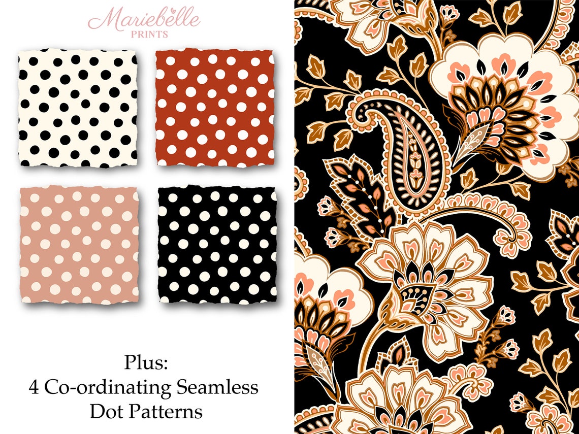 FLORAL CHINTZ Seamless Pattern, Digital Paper, Chintz Background ...