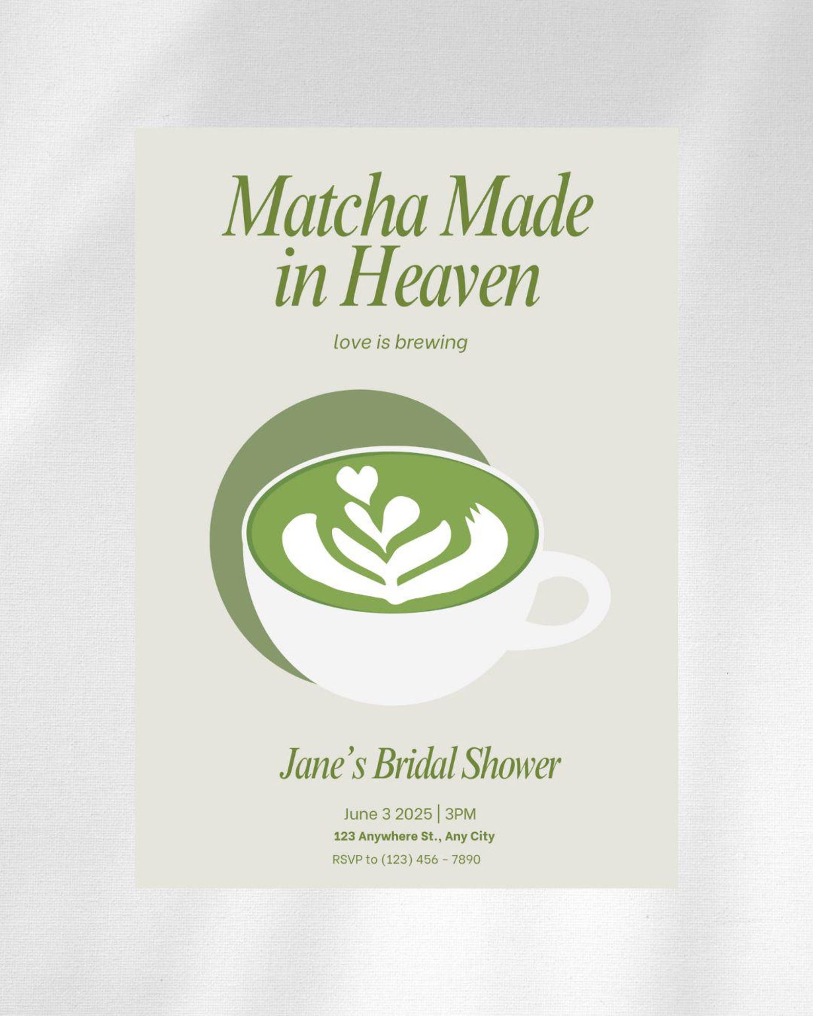 She Met Her Matcha Bridal Shower Invitation | Matcha Bachelorette Party ...