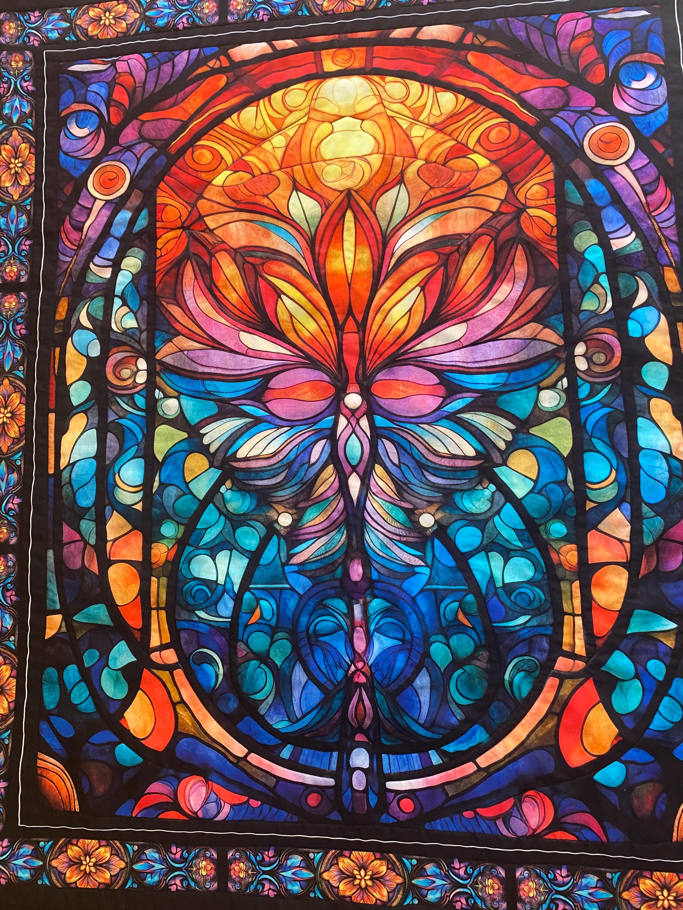 Stained Glass Wall Quilt, Quilt Art, Quilted Wall Art, Stained Glass ... Stained Glass Wall Quilt, Quilt Art, Quilted Wall Art, Stained Glass ...