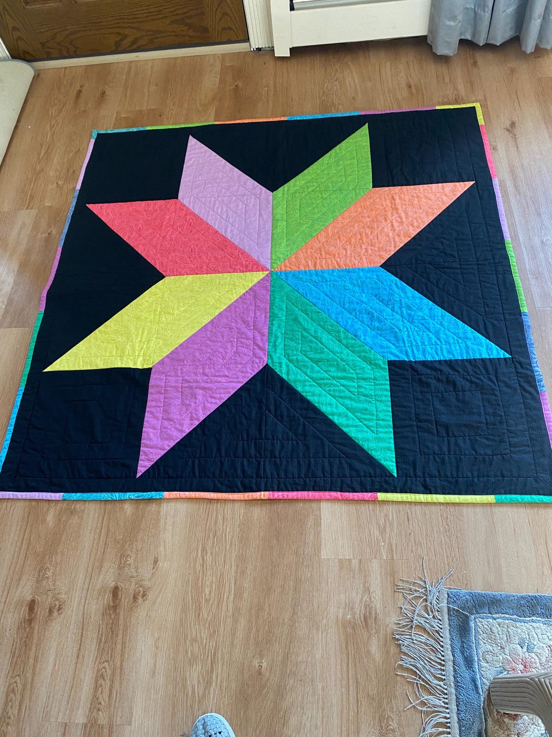 Jumbo Lone Star Quilt, Tula Pink Fabric Quilt, Star Quilt, Gradient ...