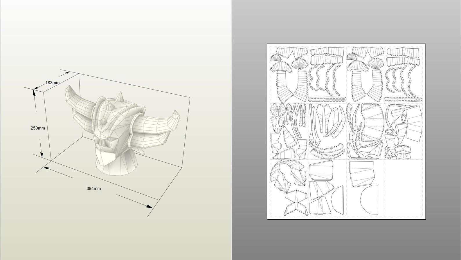Grendizer - Goldorak Head Sculpture Paper 3D DIY Papercraft, Wall ...