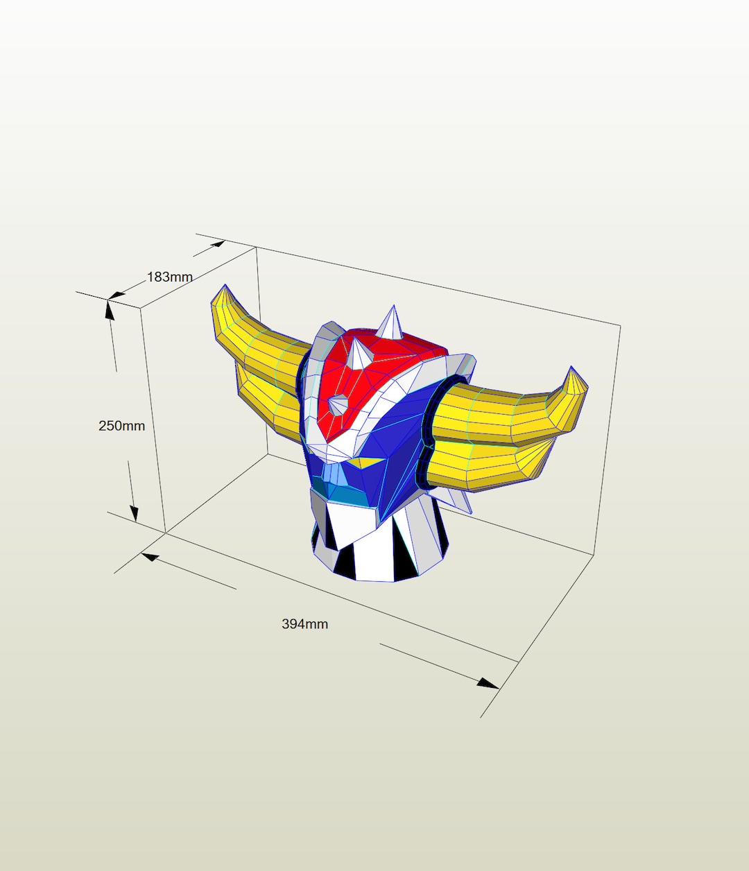 Grendizer - Goldorak Head Sculpture Paper 3D DIY Papercraft, Wall ...