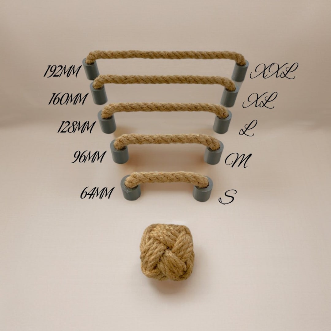 Rustic JUTE ROPE Handle -- Home Decor Drawer Pull Silver Gray Model - Etsy