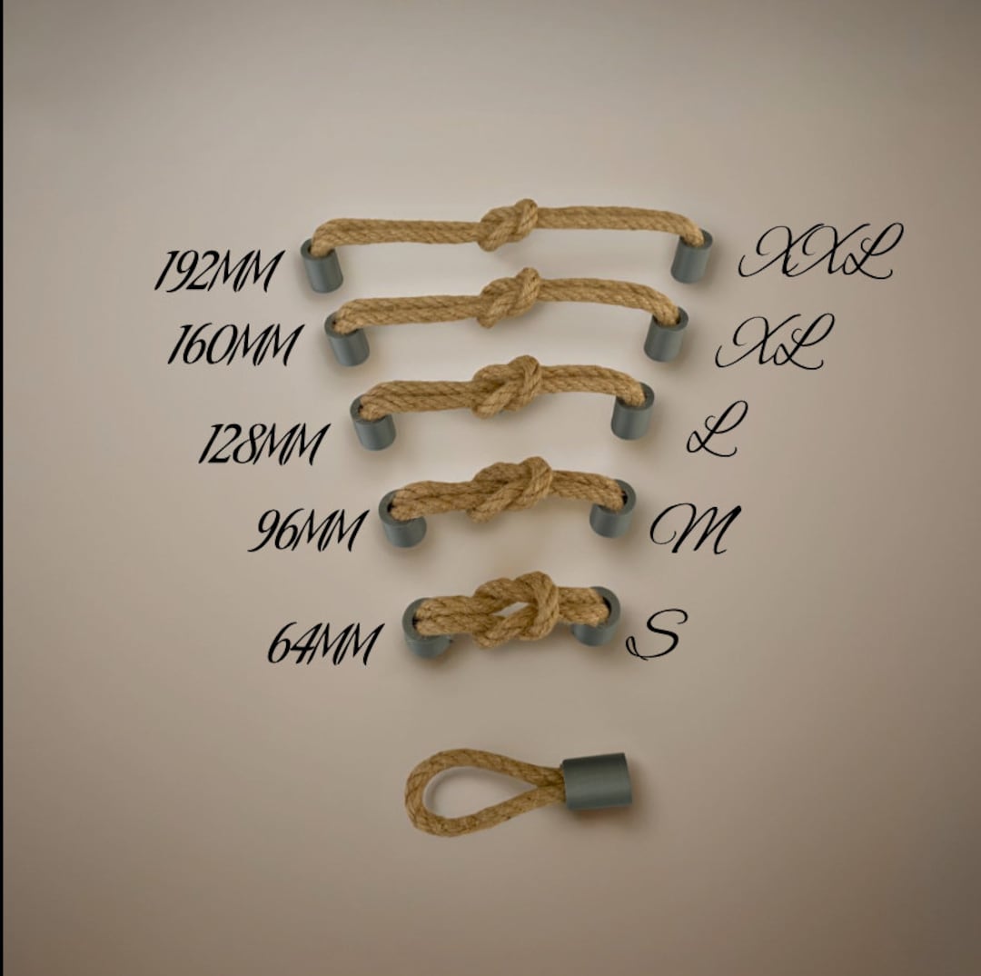 Rustic JUTE ROPE Handle -- Home Decor Drawer Pull Silver Gray Model - Etsy