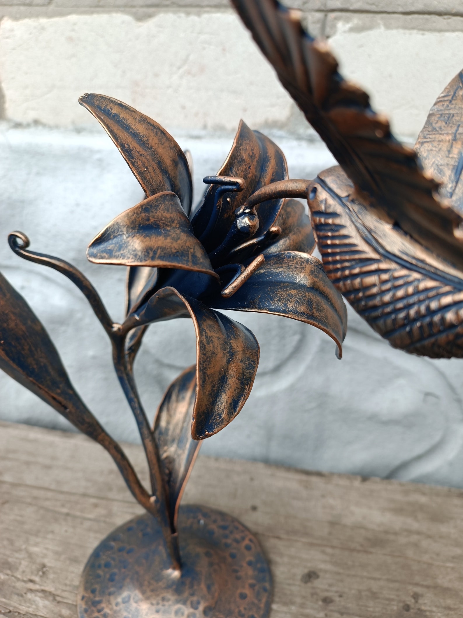 Forged Hummingbird on a Flower, Forged Lily. - Etsy