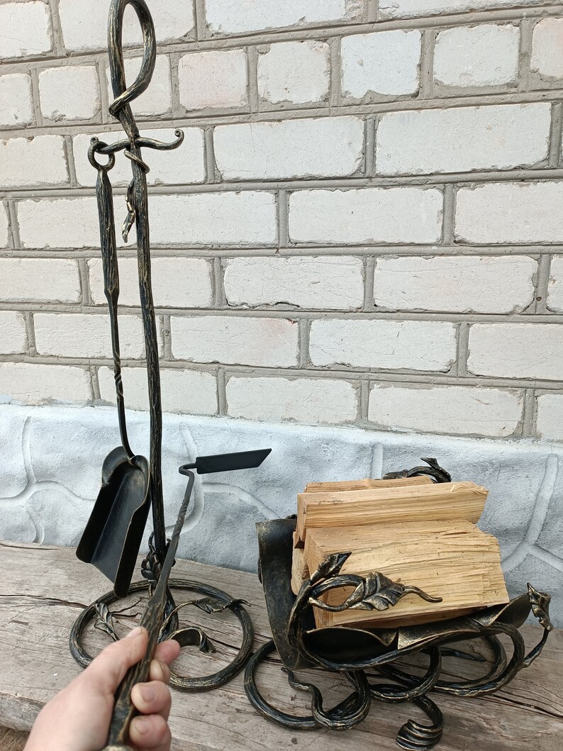 Wrought Iron Fireplace Set. - Etsy UK