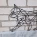 Handmade Wrought Iron Cat Wall Art: Geometric Metal Painting - Etsy
