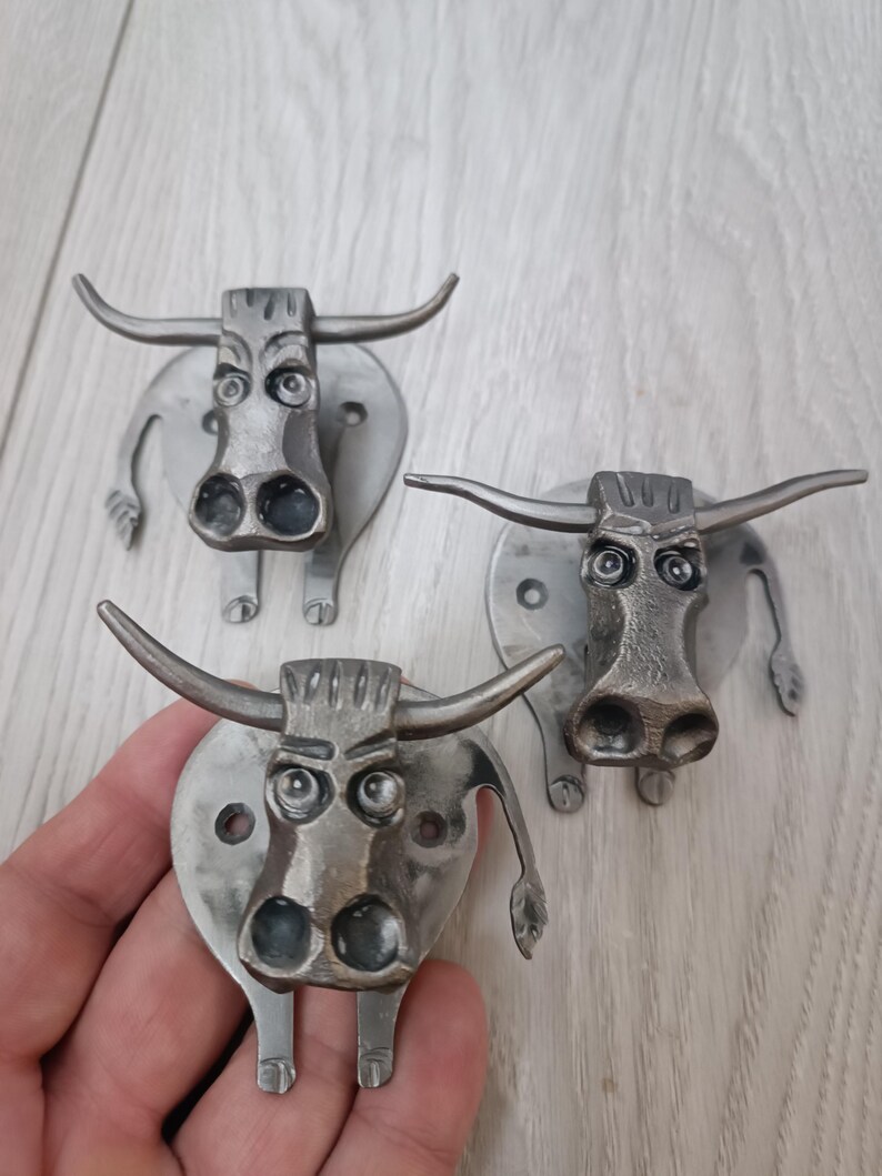 Handmade Metal Wall Hook bull Head for Keys, Towels, and Home Décor ...